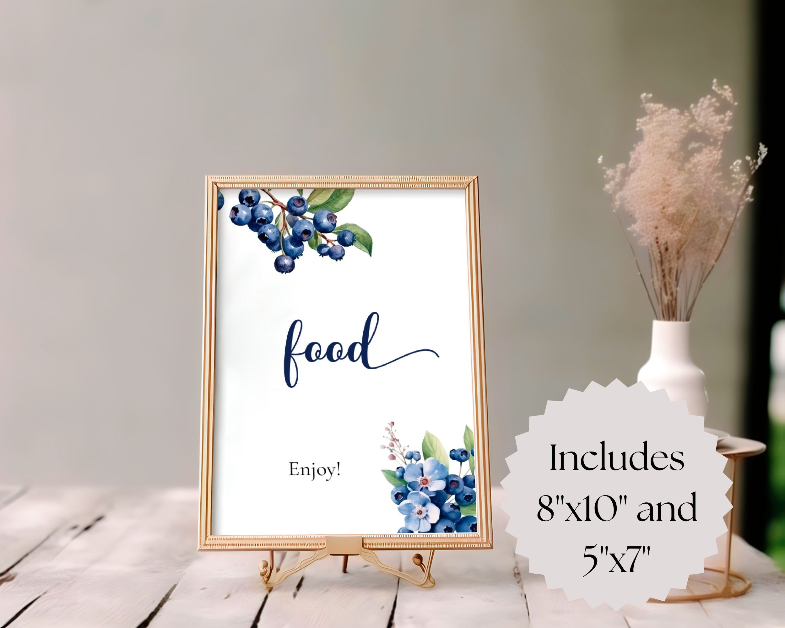 Blueberry Baby Shower Food Table Sign, Berry Shower Decoration ...