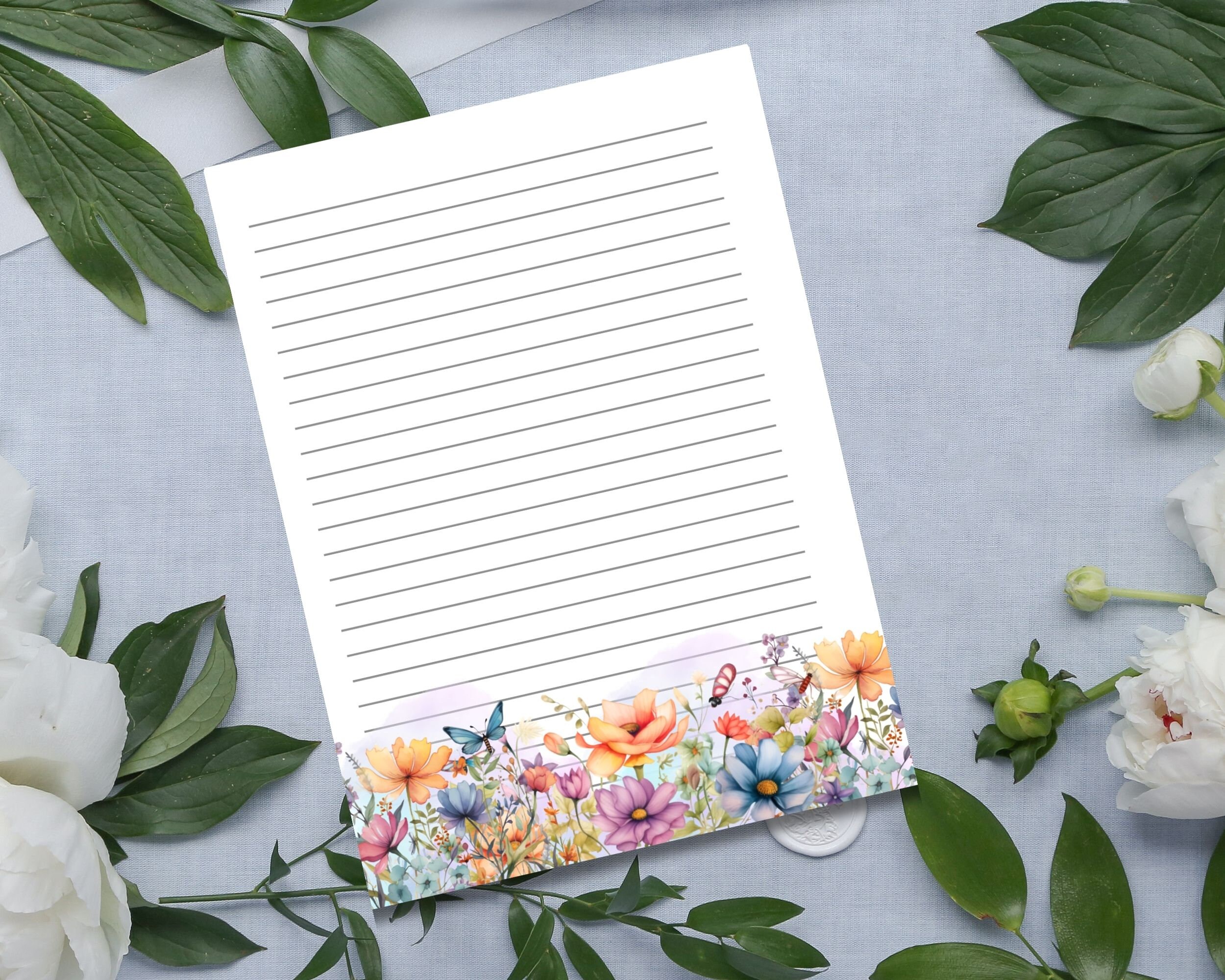 Floral Printable Paper, Jw Letter Writing Stationery, Digital Download ...
