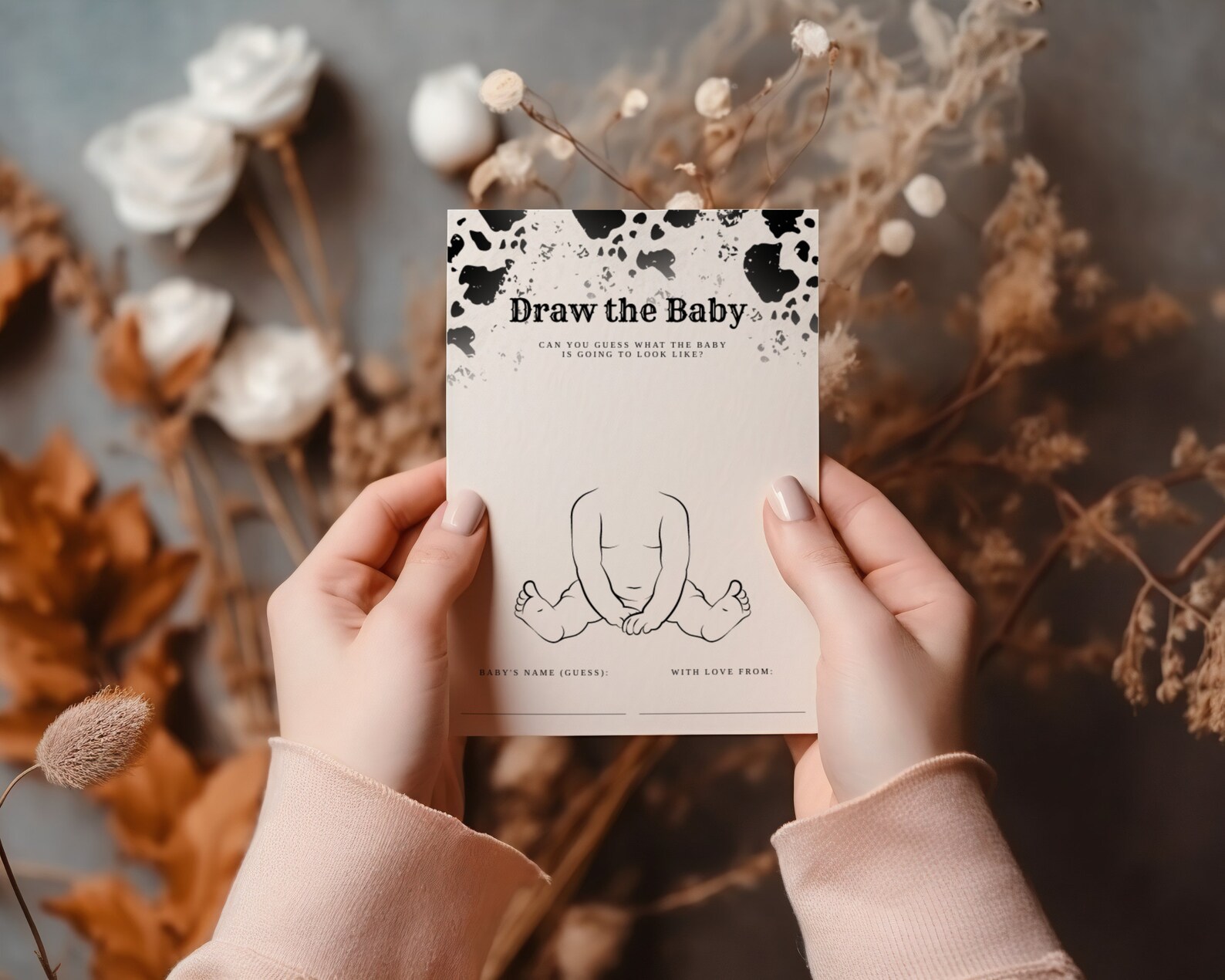 Draw the Baby Game, Baby Name Guessing Game, Instant Download, Templett ...