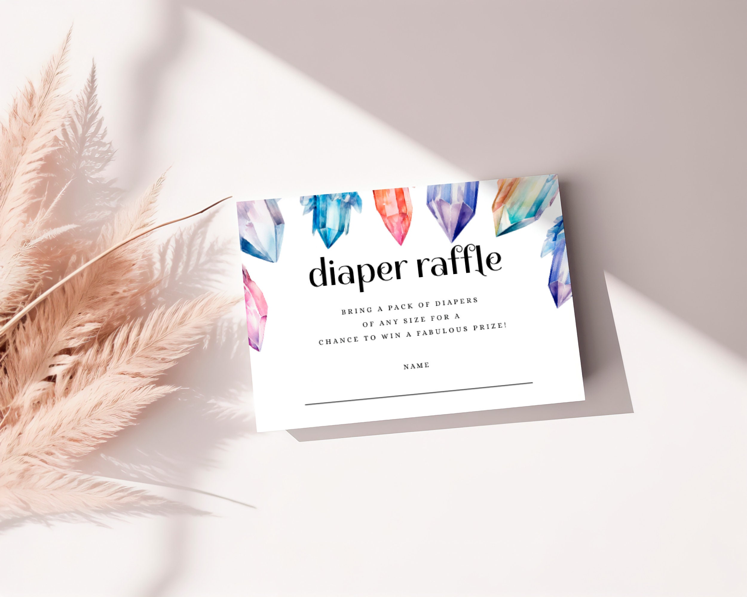 Diaper Raffle Tickets, Printable Diaper Raffle Card, Fantasy, Diaper ...
