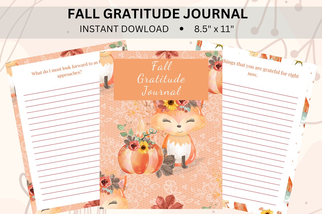 Fall Gratitude Journal Instant Download Printable - Etsy