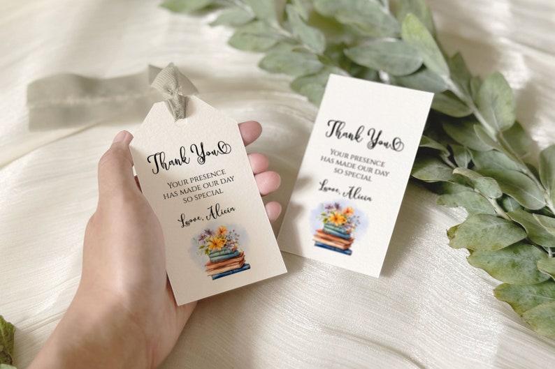 Storybook Baby Shower Gift Tags, New Chapter Begins Favor Tag, Vintage Books, Library Theme ...