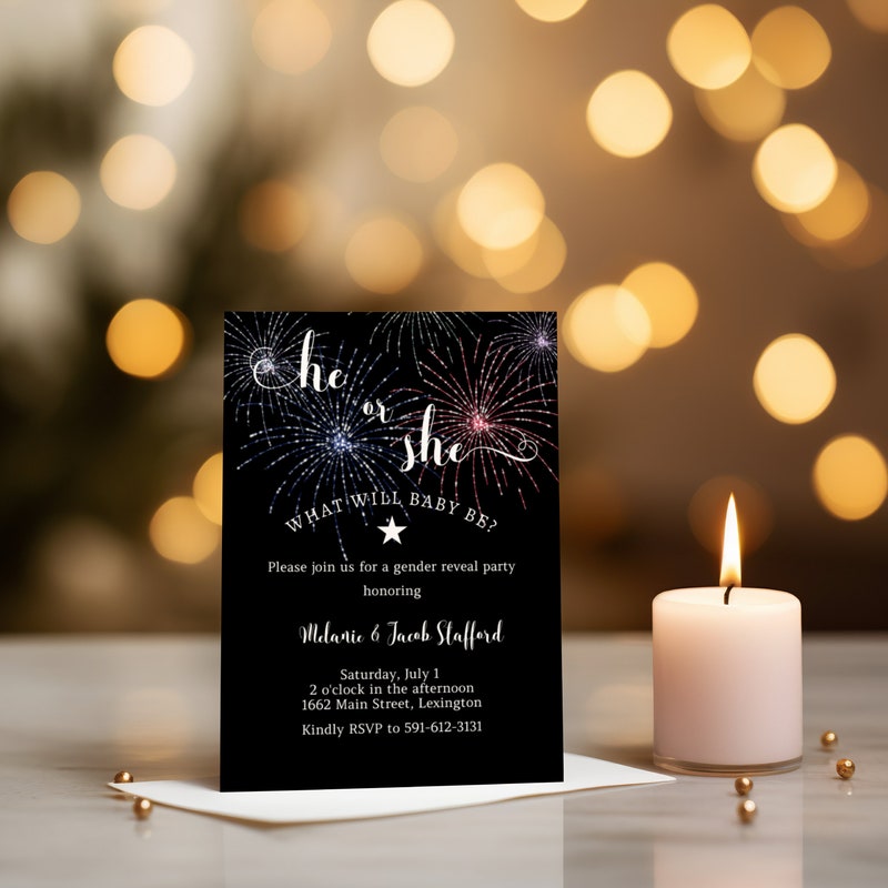 Firework Invitation - Etsy