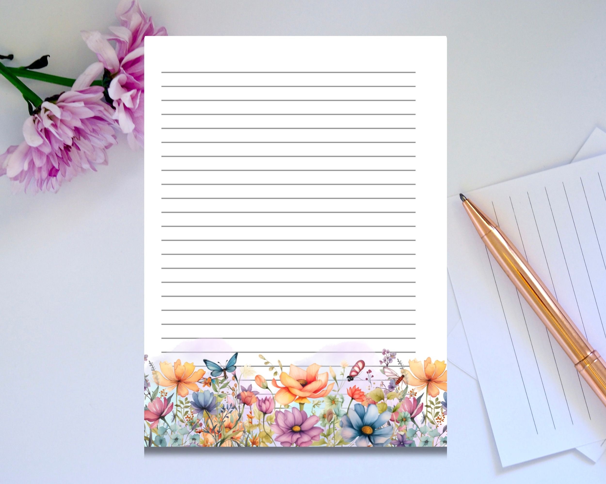 Floral Printable Paper, Jw Letter Writing Stationery, Digital Download ...