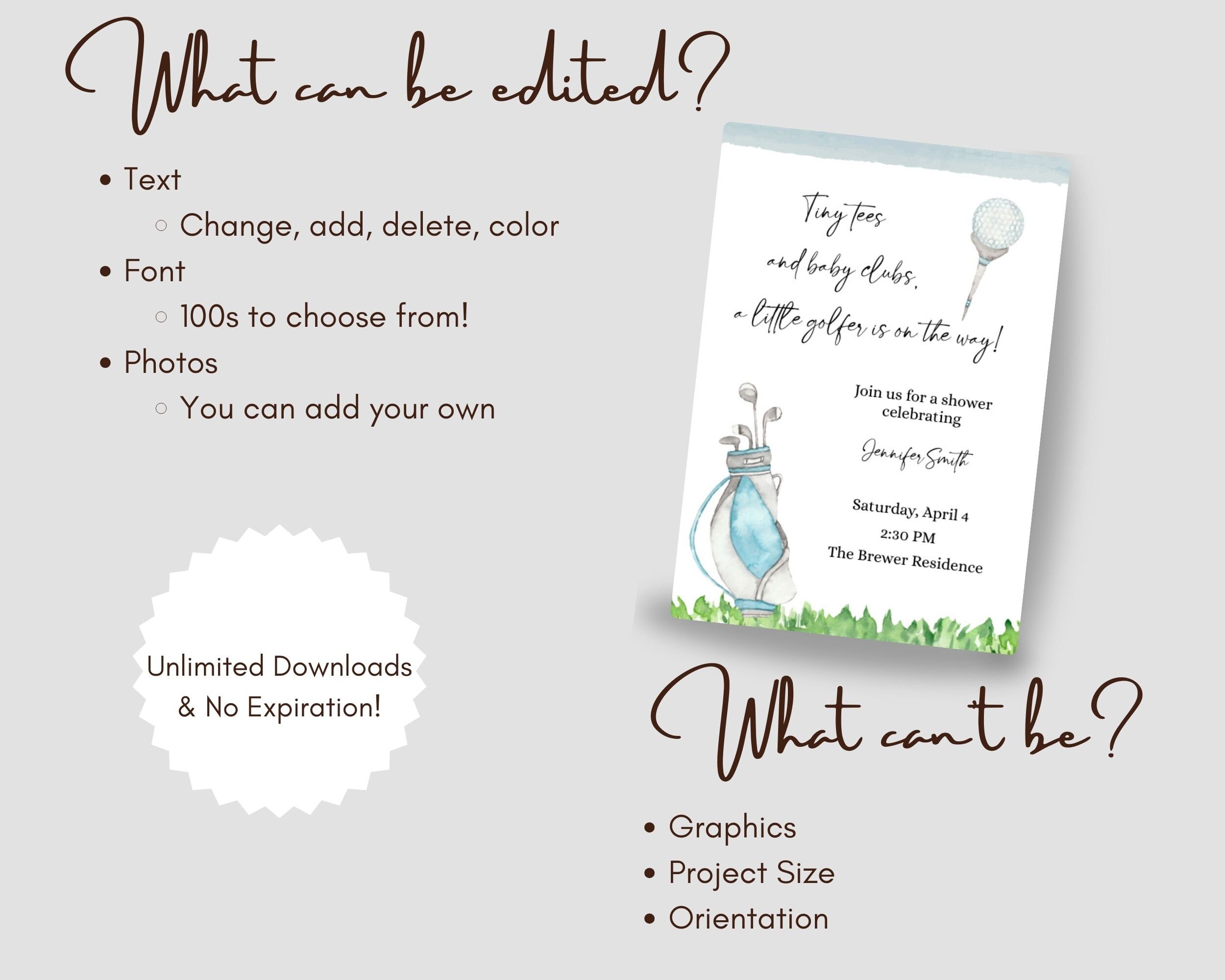 Blue Golf Theme Draw the Baby Game Printable Template - Etsy