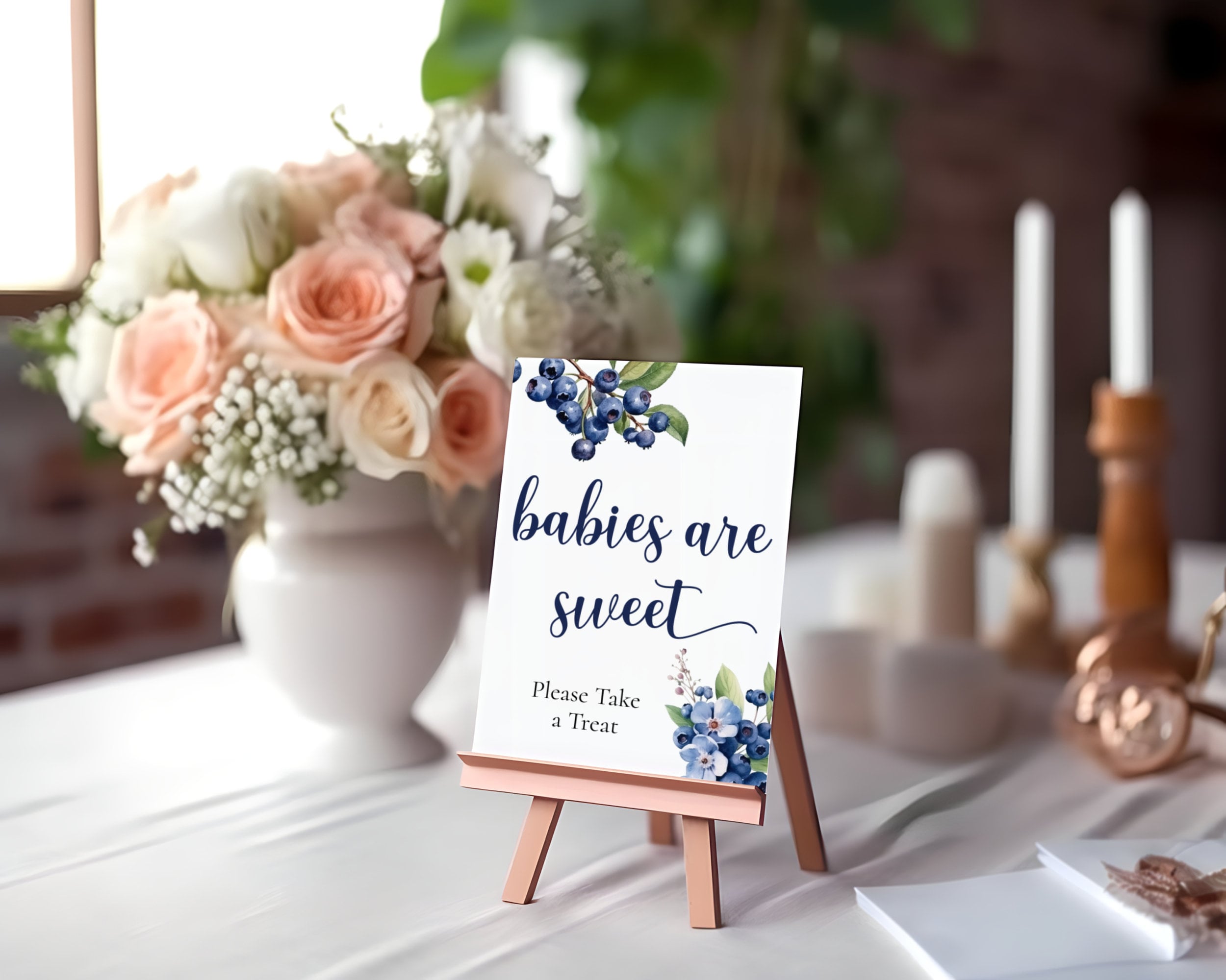 Blueberry Baby Shower Dessert Table Sign, Berry Shower Decoration ...