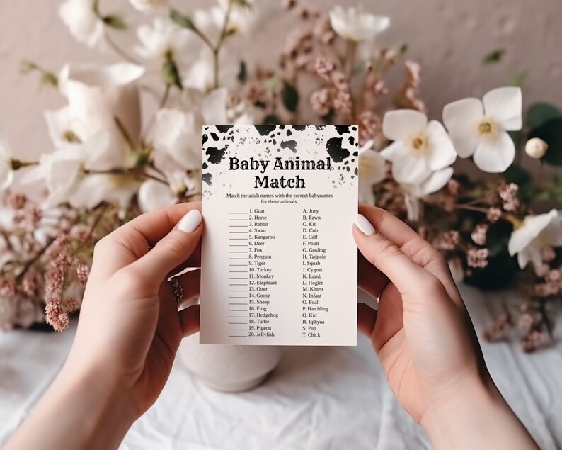 Baby Animals Match Game, Baby Animal Name Game, Instant Download With ...