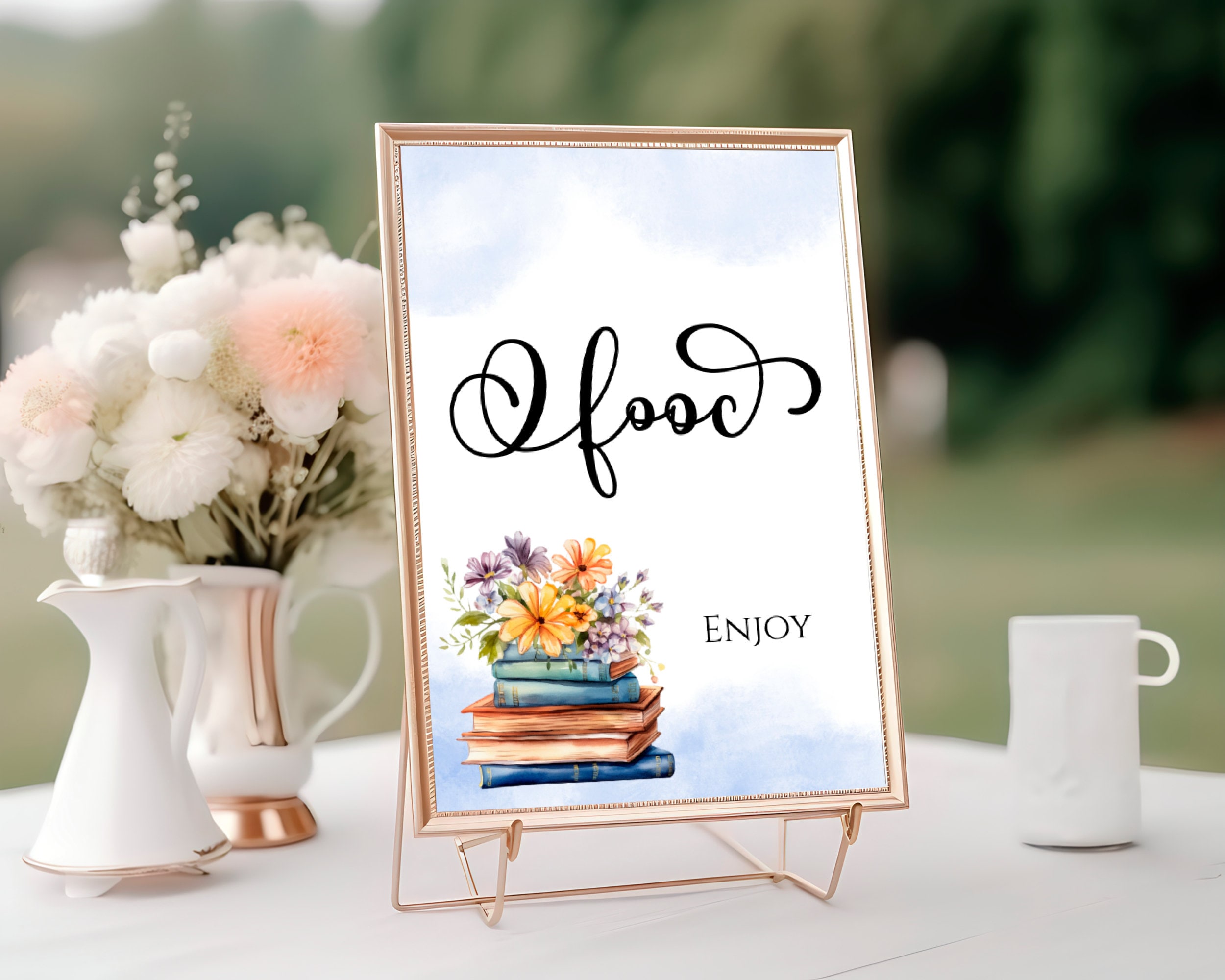 Food Table Sign Template, Storybook Decor, Editable Signs, Wildflowers ...