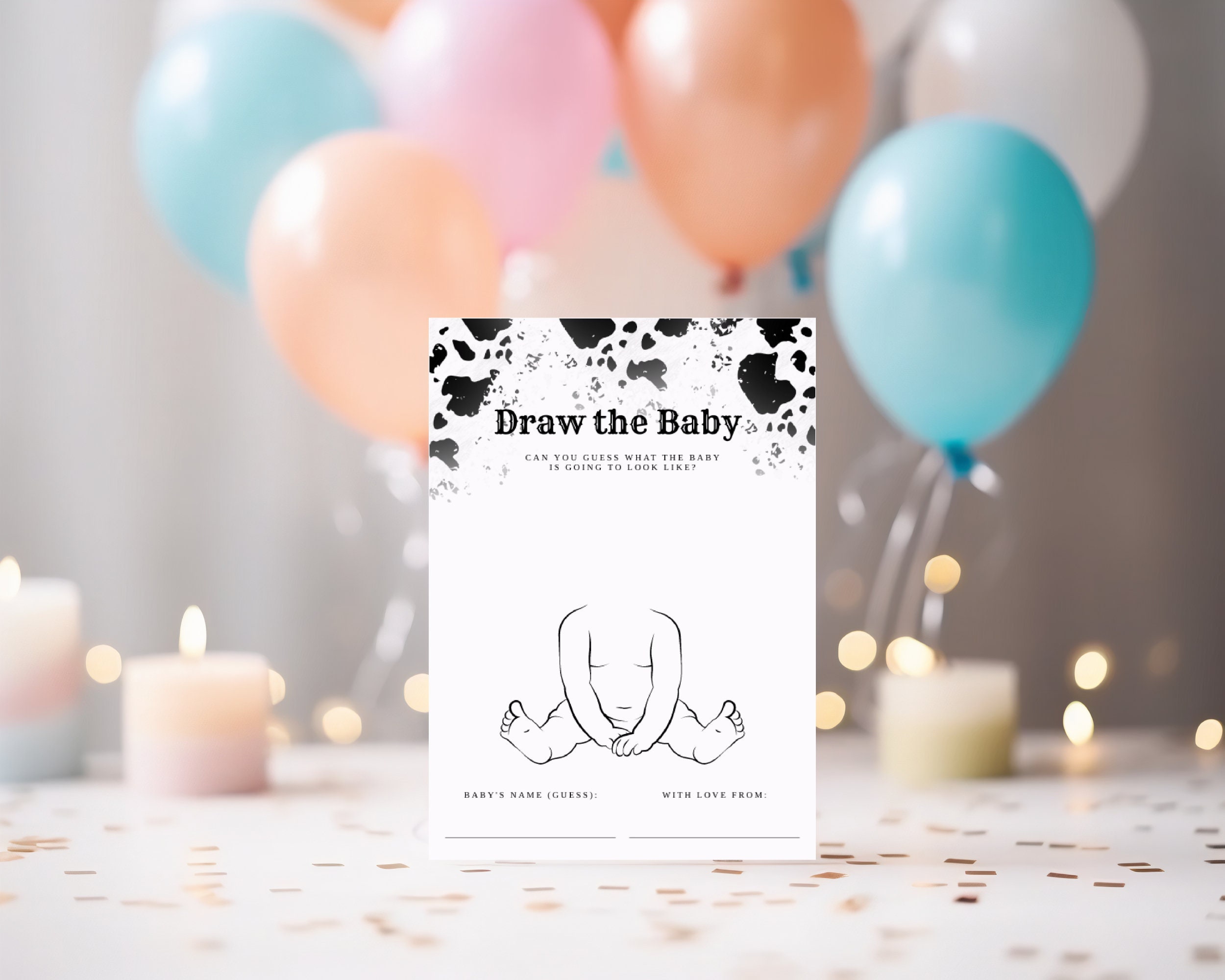 Draw the Baby Game, Baby Name Guessing Game, Instant Download, Templett ...