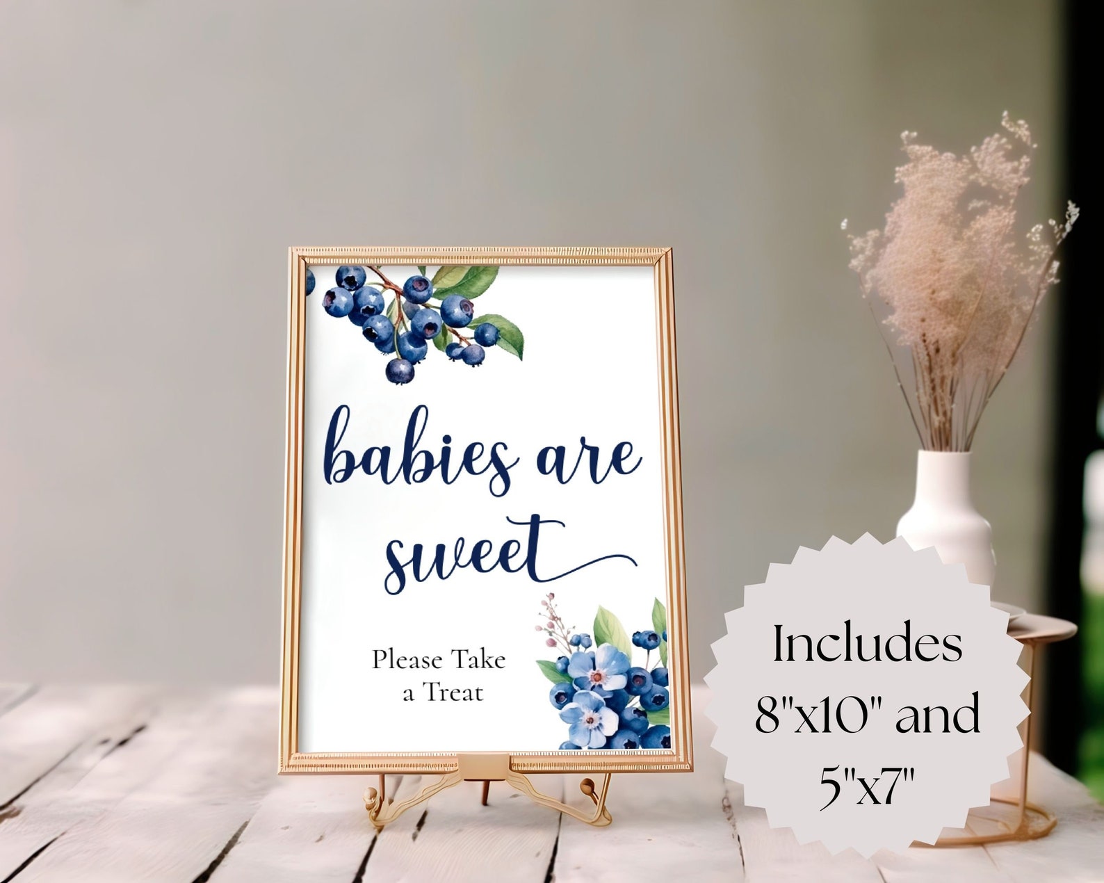 Blueberry Baby Shower Sign Bundle, Berry Shower Decorations, Blueberry ...