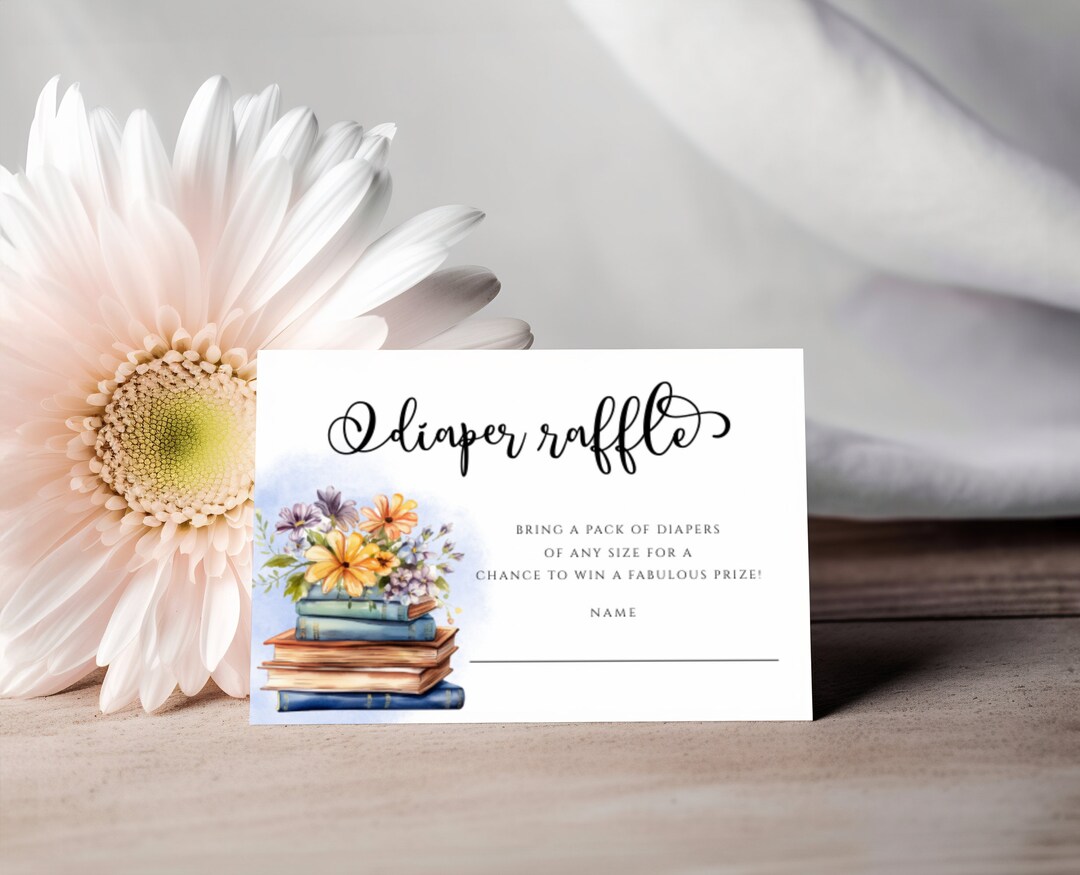 Diaper Raffle Ticket Template, Storybook Baby Shower, Diaper Raffle ...