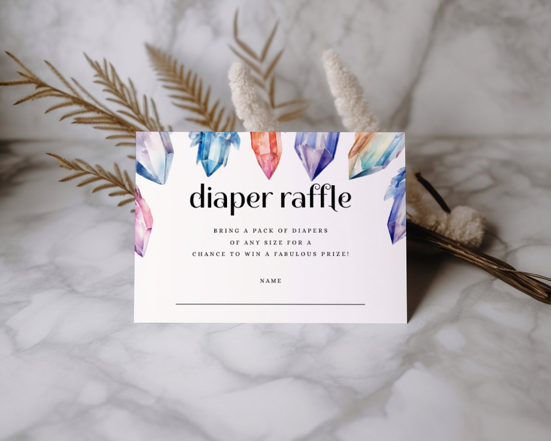 Diaper Raffle Tickets, Printable Diaper Raffle Card, Fantasy, Diaper ...