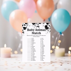 Baby Animals Match Game, Baby Animal Name Game, Instant Download With ...