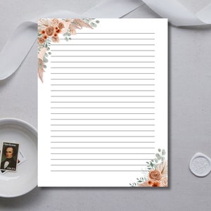 Boho Floral Stationery, 8.5x11, JW Letter Writing, Note Paper, Lined ...