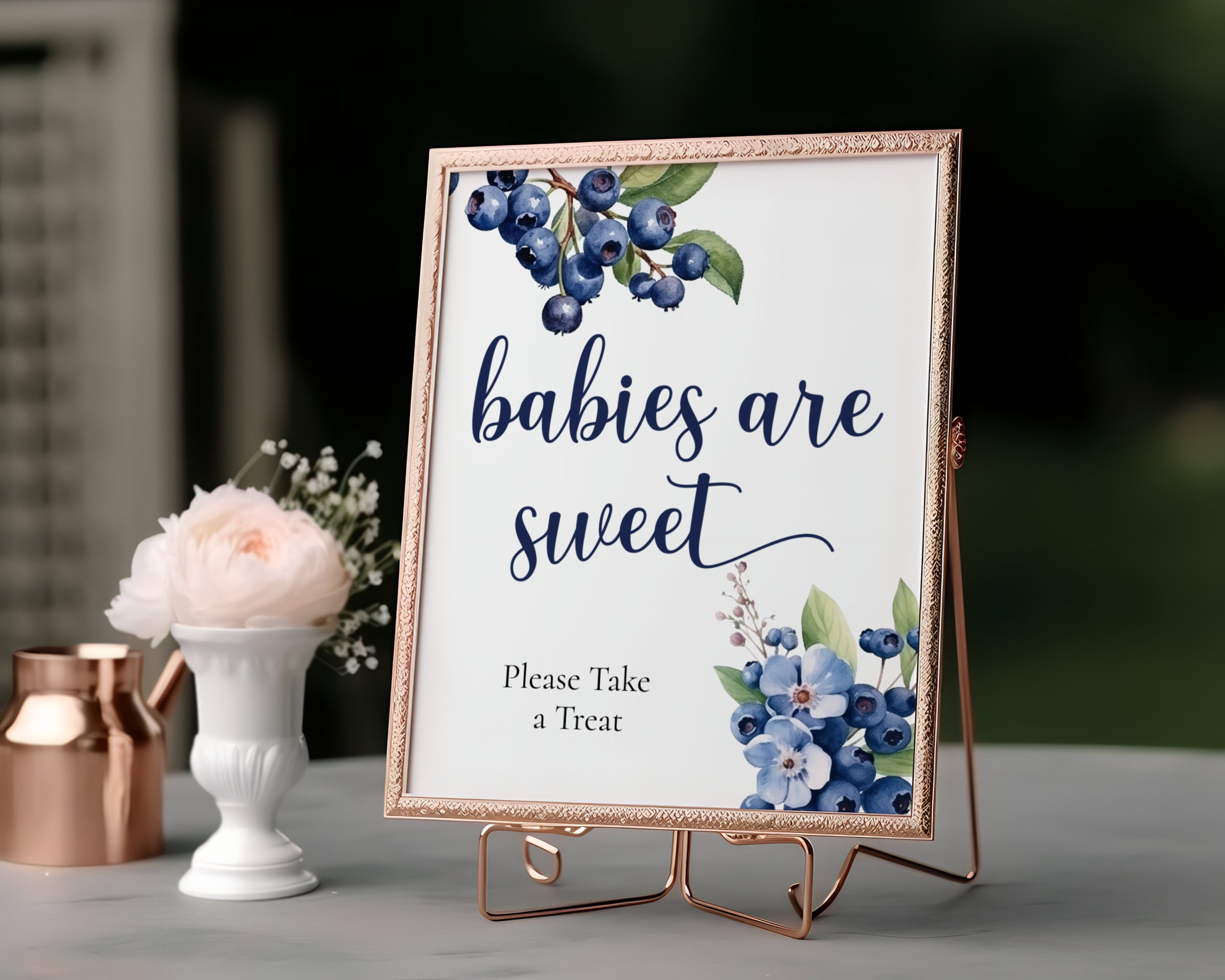Blueberry Baby Shower Dessert Table Sign, Berry Shower Decoration ...
