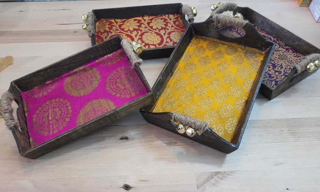 Mini Decorative Wooden Tray, Indian, Hand Painted, Gift, Indian Décor ...