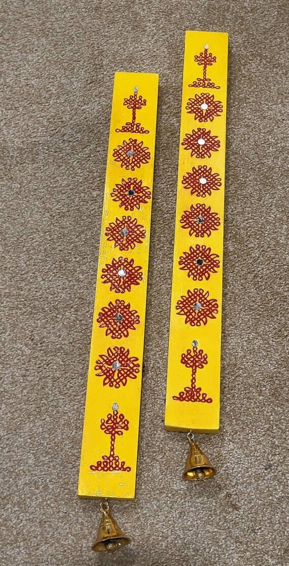 Decorative Wood Panels Kolam Muggulu Hand Painted Indian - Etsy