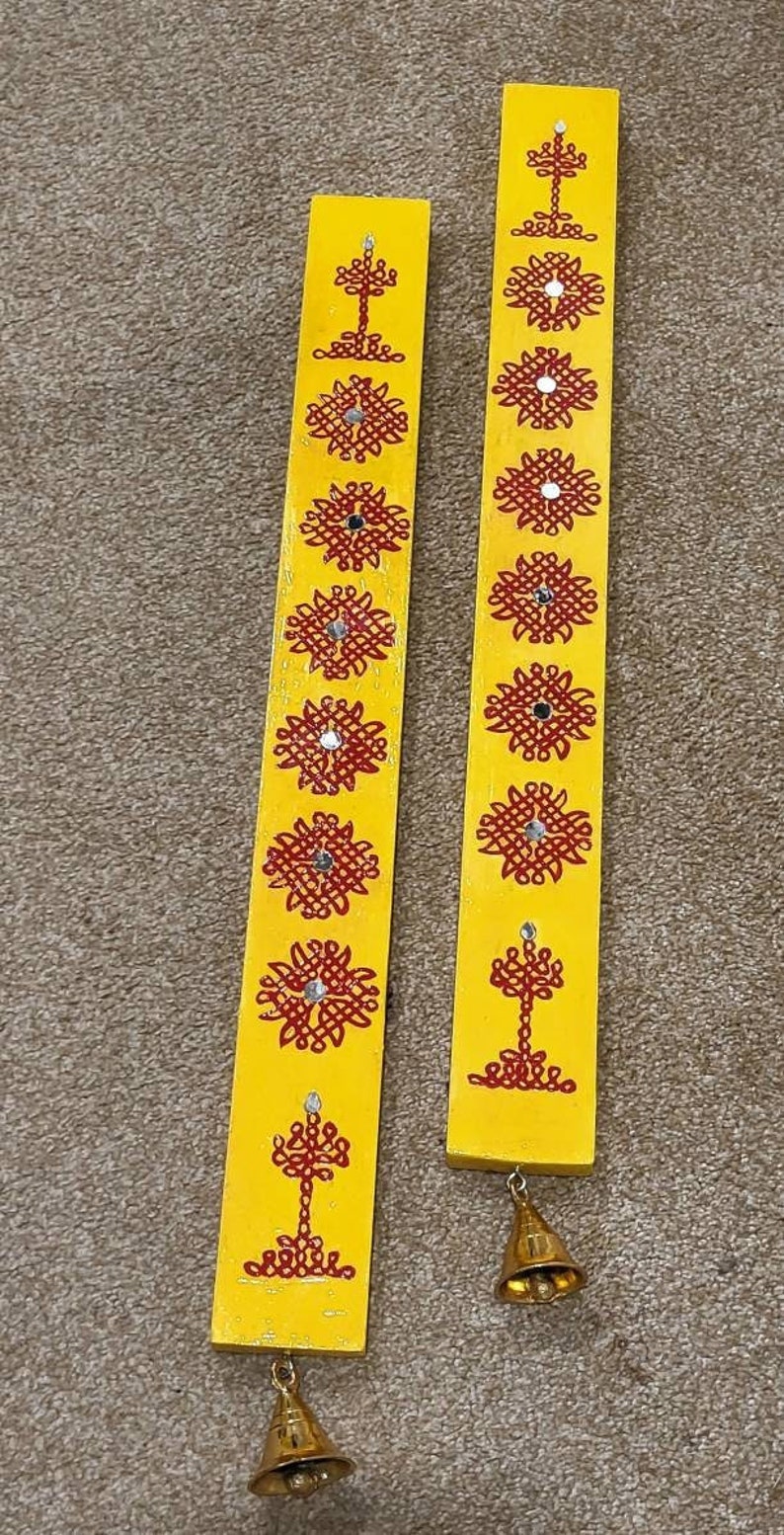 Decorative Wood Panels, Kolam, Muggulu, Hand Painted, Indian Style ...
