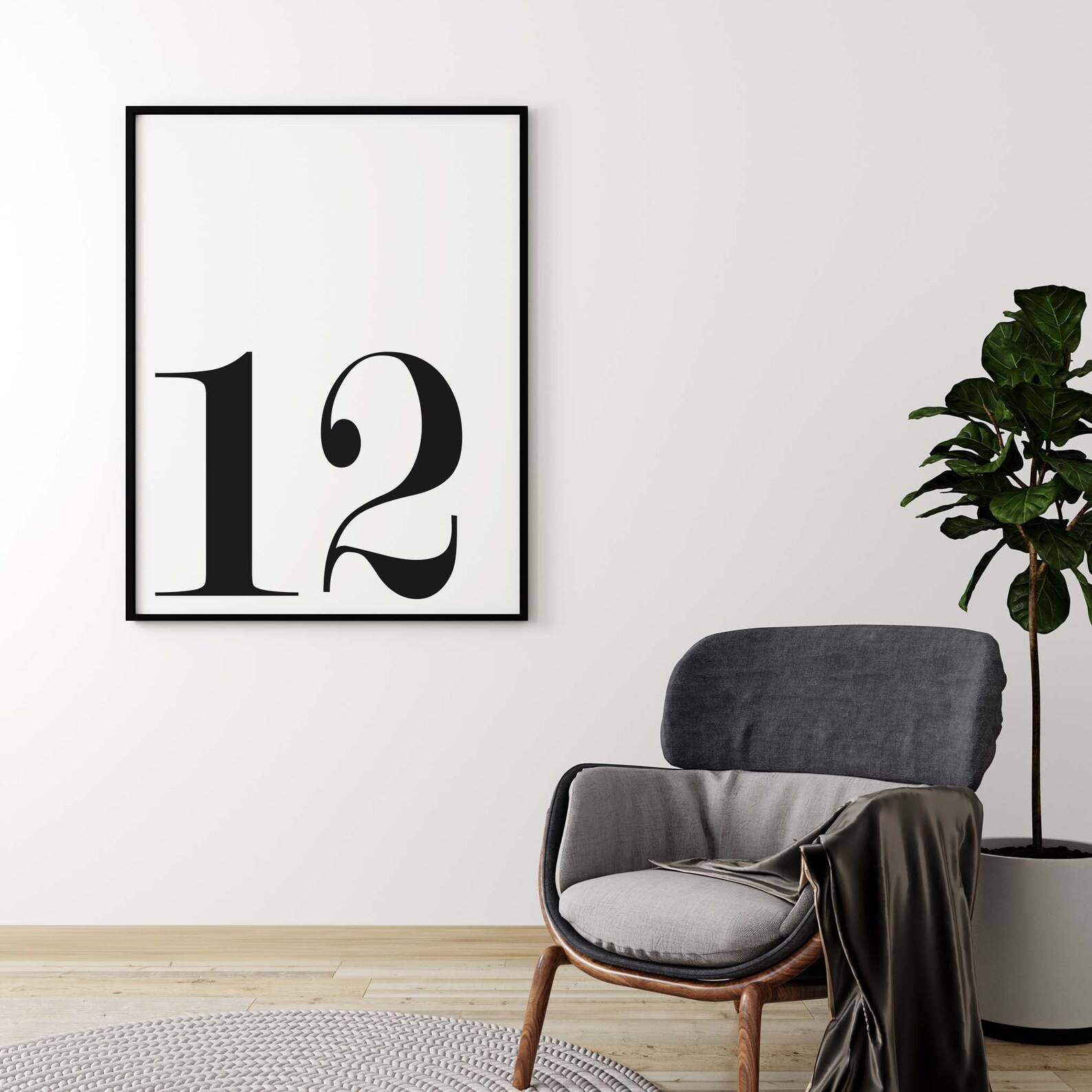 Number 12 Poster Printable Art Instant Download Printable | Etsy