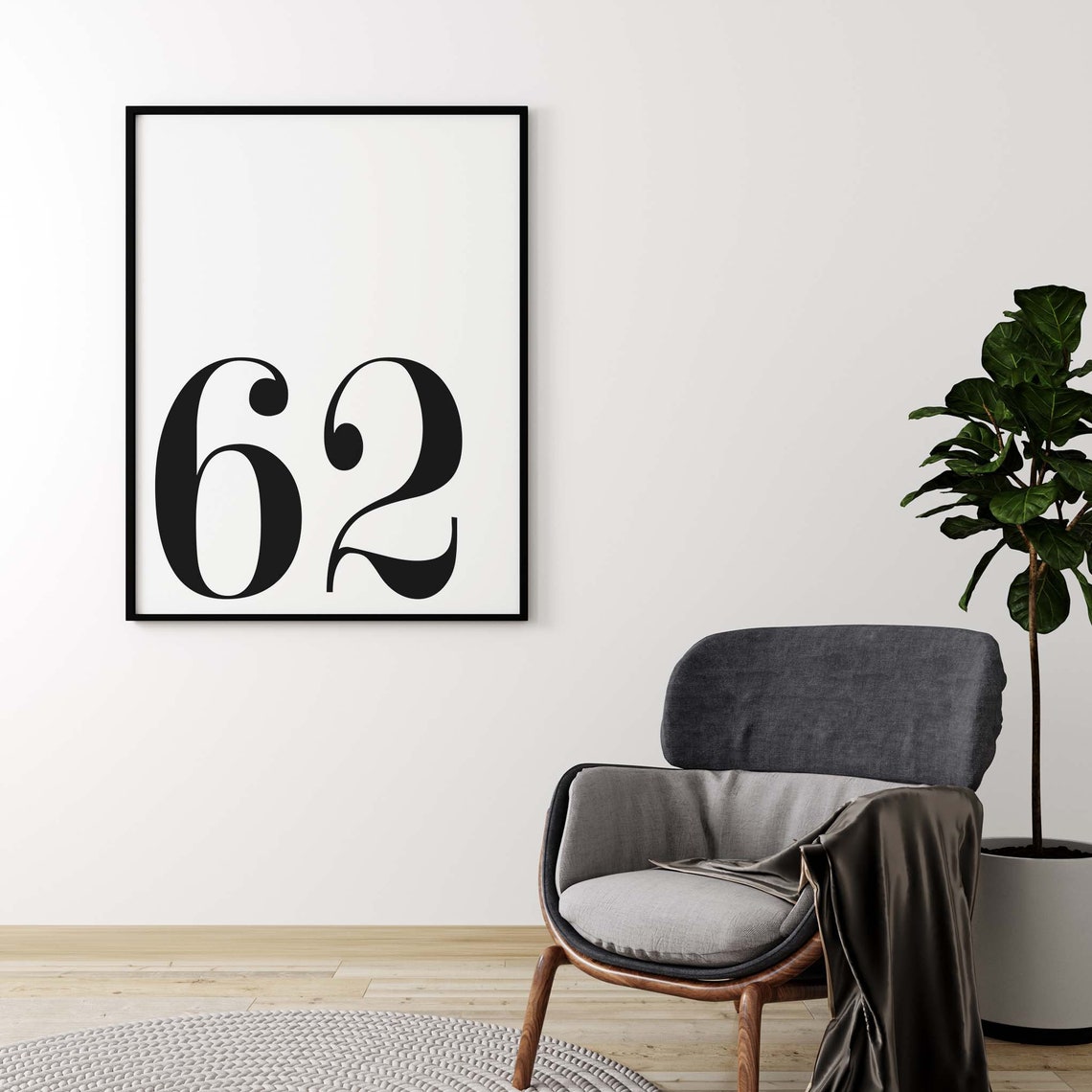 Number 62 Poster Printable Art Instant Download Printable | Etsy
