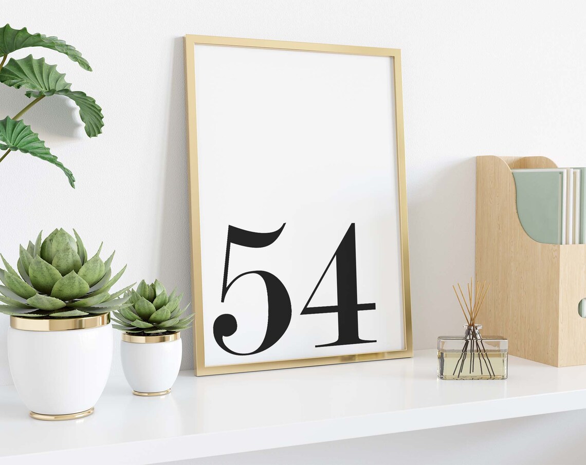 Number 54 Poster Printable Art Instant Download Printable | Etsy