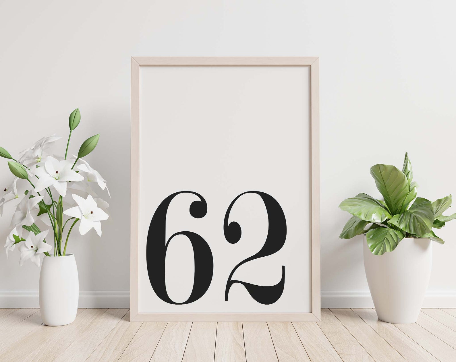Number 62 Poster Printable Art Instant Download Printable | Etsy