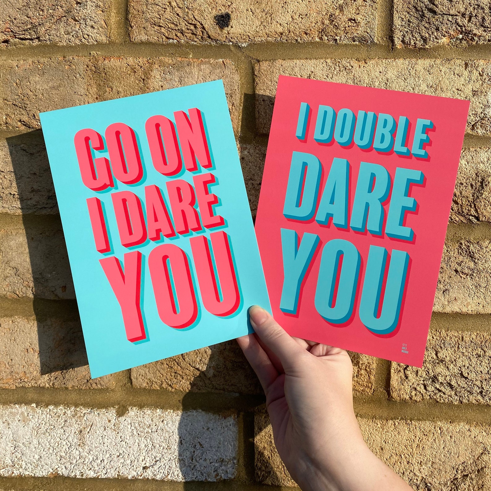 I Double Dare You Colourful Quote Print Gallery Wall Print - Etsy