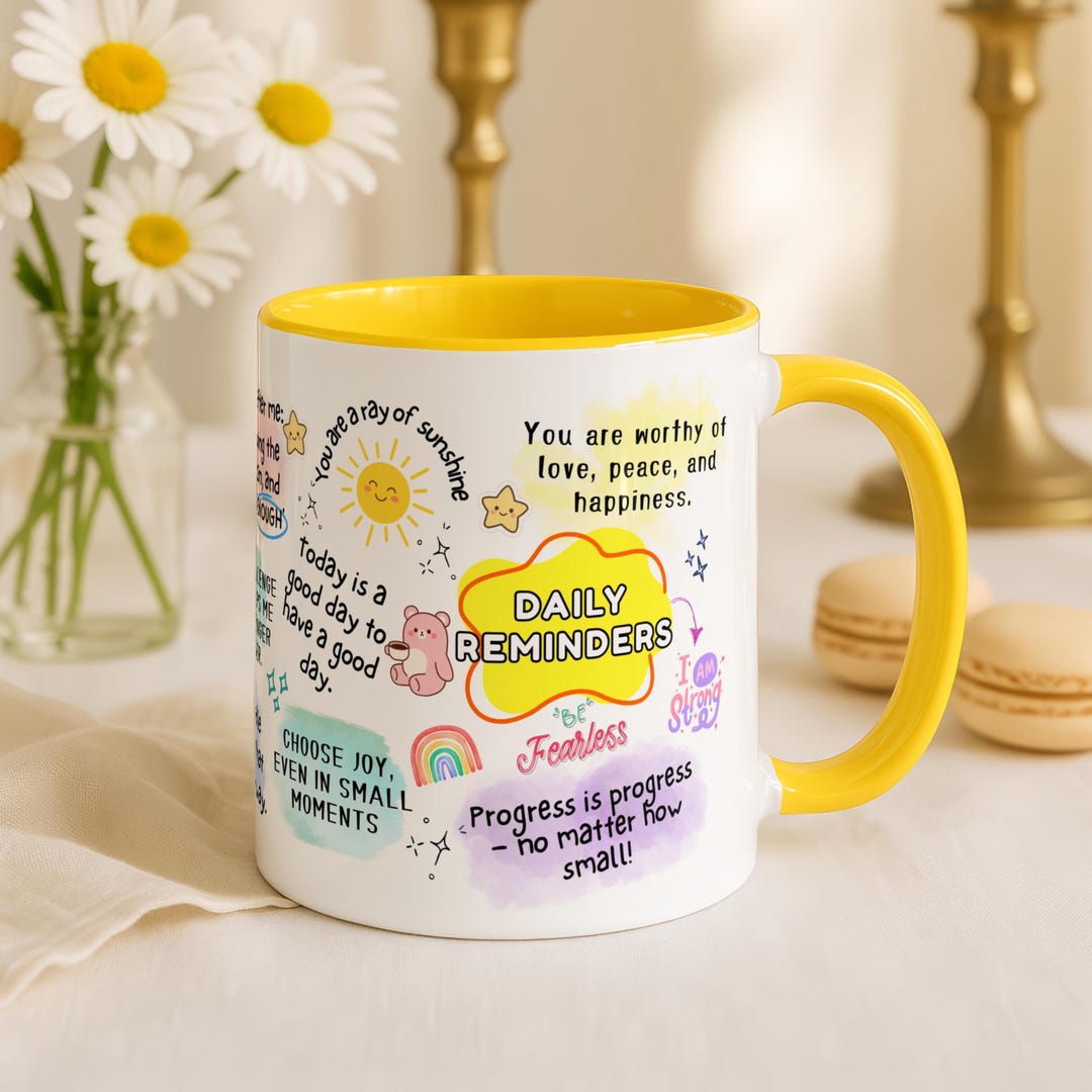 Daily Reminders Affirmation Coffee Tea Mug | Mental Health, Self Care ...