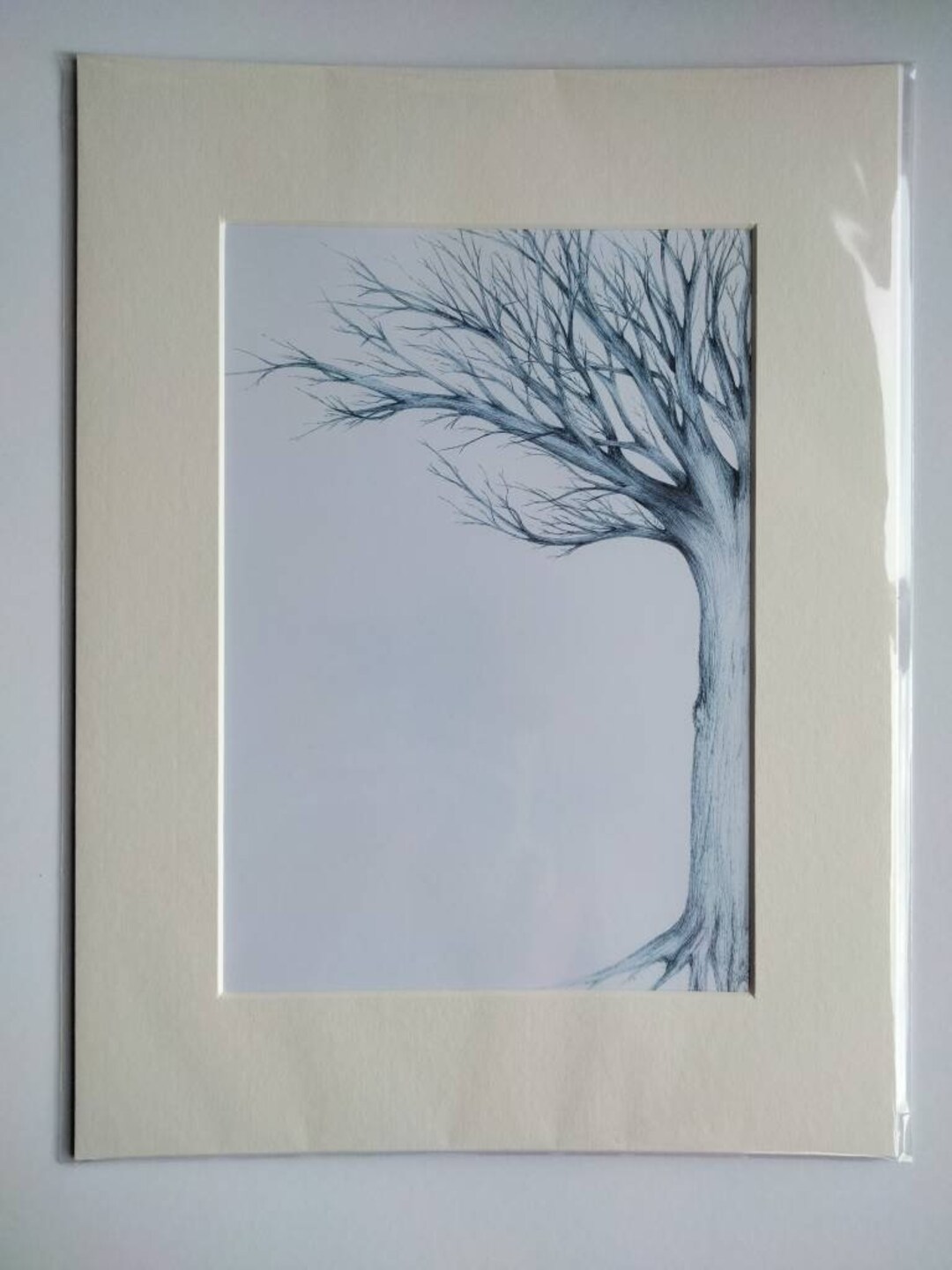 Winter Tree Biro Drawing Print of an Original - Etsy