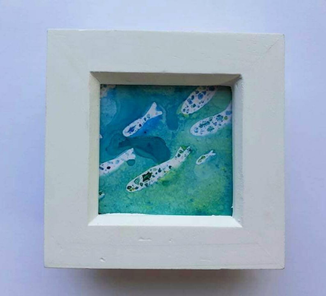 Shoal of Fish Shoal Art Original Painting Original Framed - Etsy UK
