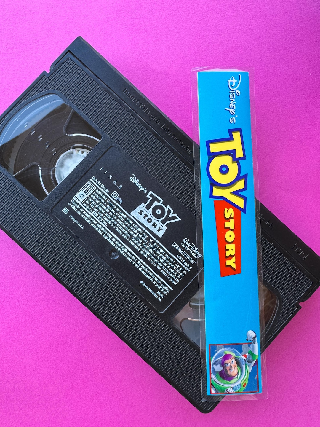Toy Story VHS Tape Spine Handmade Laminated Bookmark – Upcycled ...