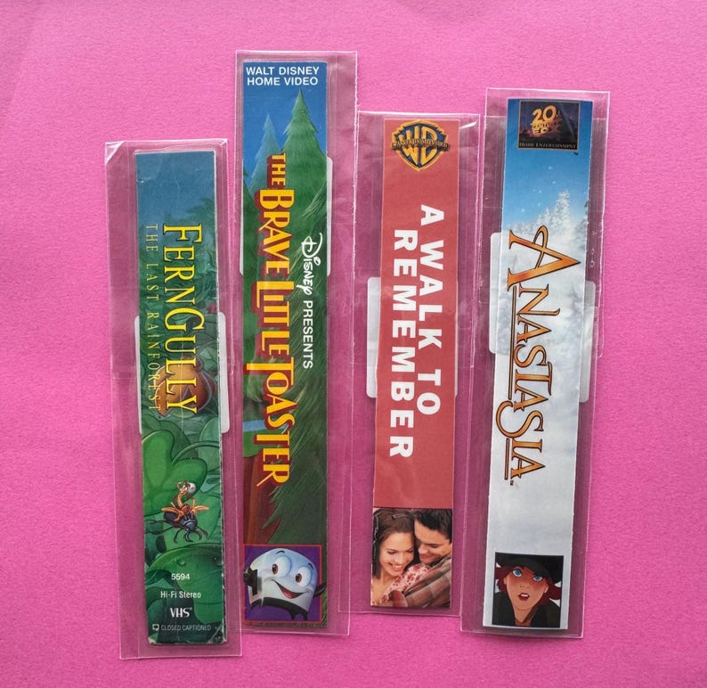 Nostalgic VHS Tape Spine Handmade Laminated Bookmark – Up-cycled ...