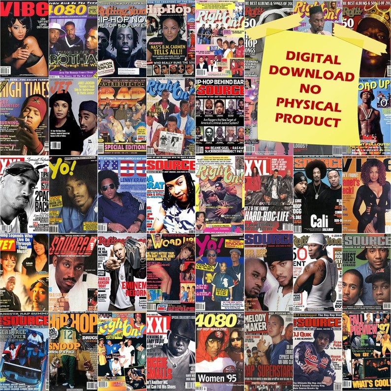 400 Hip-hop/rap Magazines Covers Vintage DIGITAL Collage Kit - Etsy ...