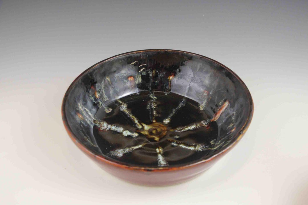 Fancy Black Drippy Bowl - Etsy
