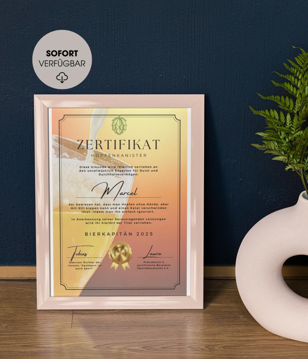 Funny Beer Certificate | Beer Captain 2025 Certificate | Gift for Men ...