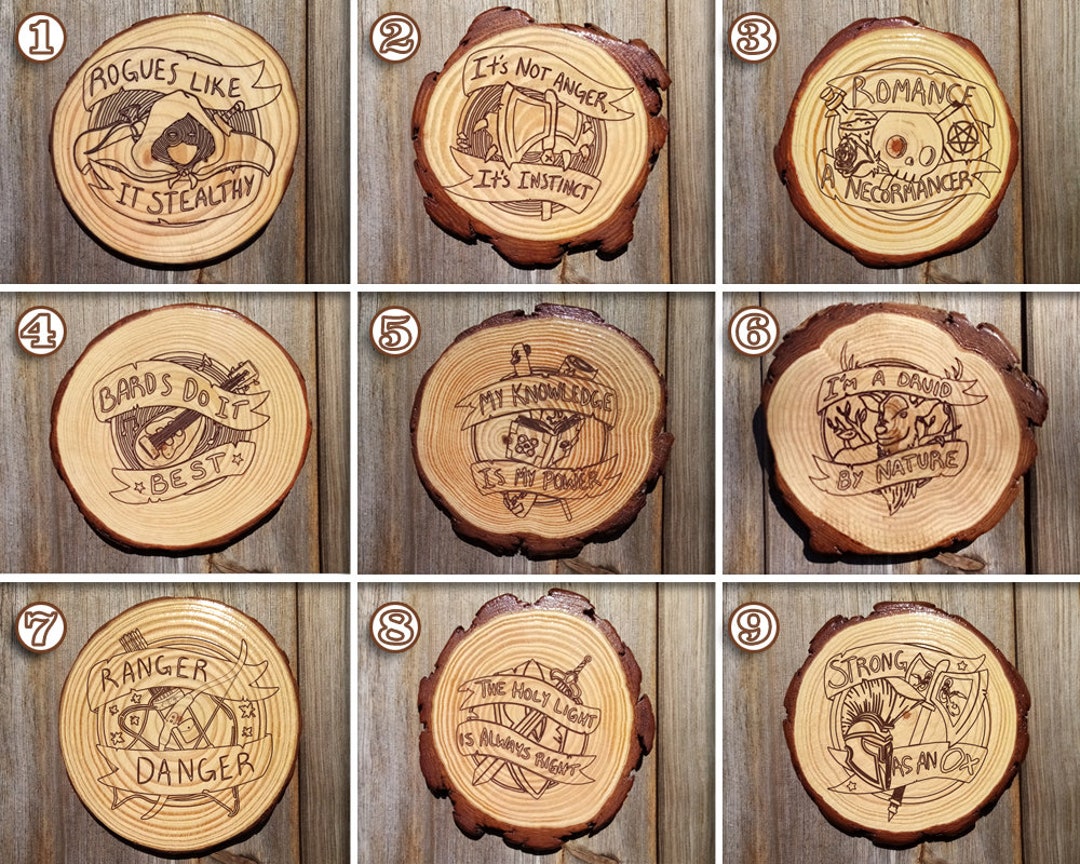 Rustic Handmade D&D Log Coasters. - Etsy