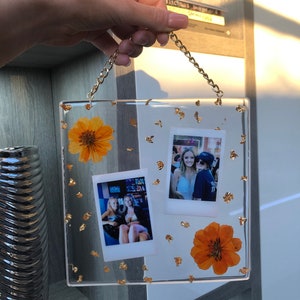 Hanging Resin Square Custom Photo Frame With Gold or Silver - Etsy UK