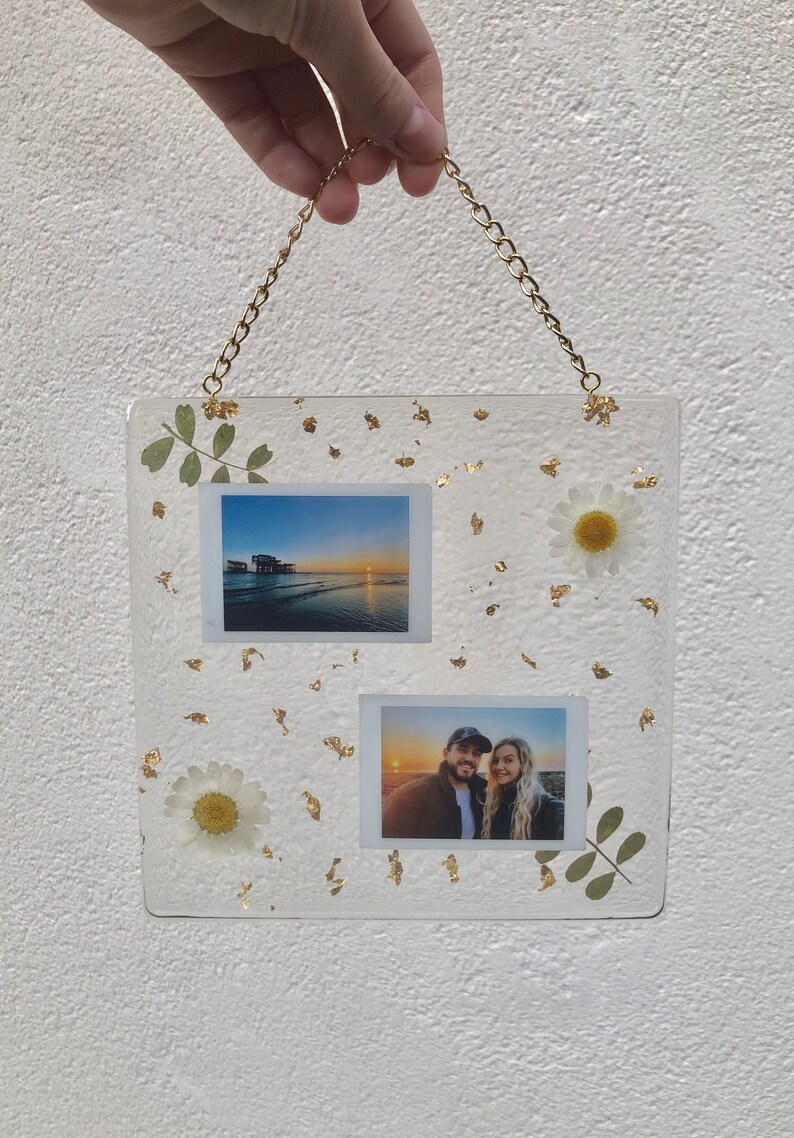 Hanging Resin Square Custom Photo Frame With Gold or Silver - Etsy UK