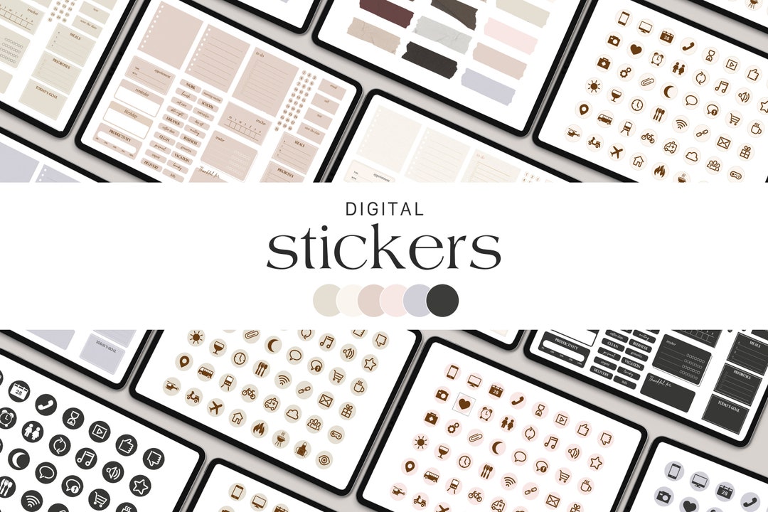 Digital Planner Basic Stickers | Goodnotes Stickers | Planner Stickers ...