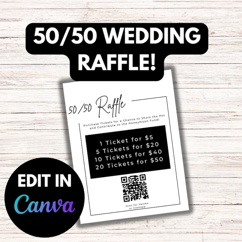 50/50 Raffle Sign - Etsy
