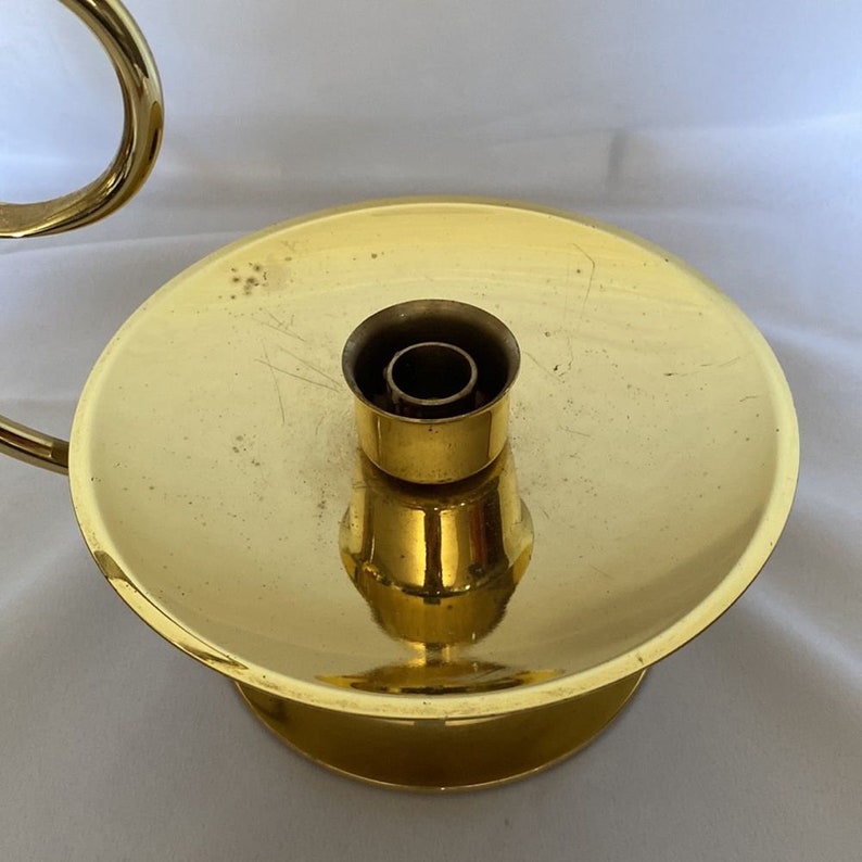 Vintage Baldwin Brass Taper Candle Holder Hurricane With Scroll Handle ...