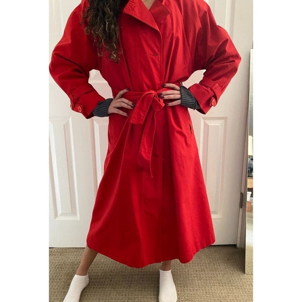 Red Trench Coat - Etsy