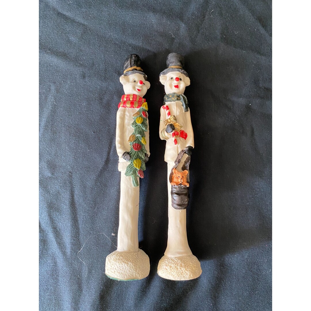 8" Tall Hobo Clown Snowman Figurine Table Top Holiday Christmas Decor ...