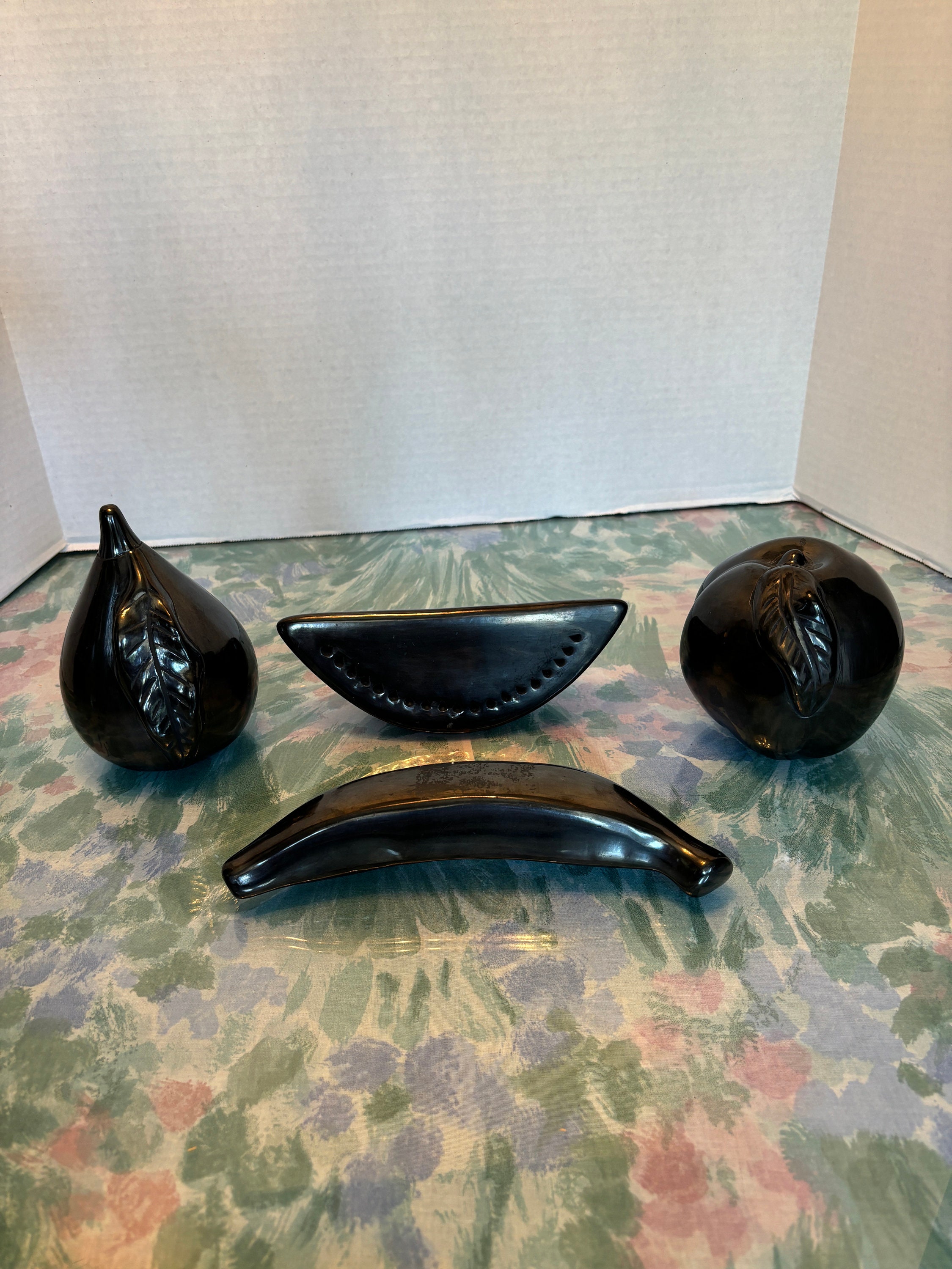 Dona Rosa Oaxaca Barro Negro Clay Pottery Fruit Banana Watermelon Pear ...