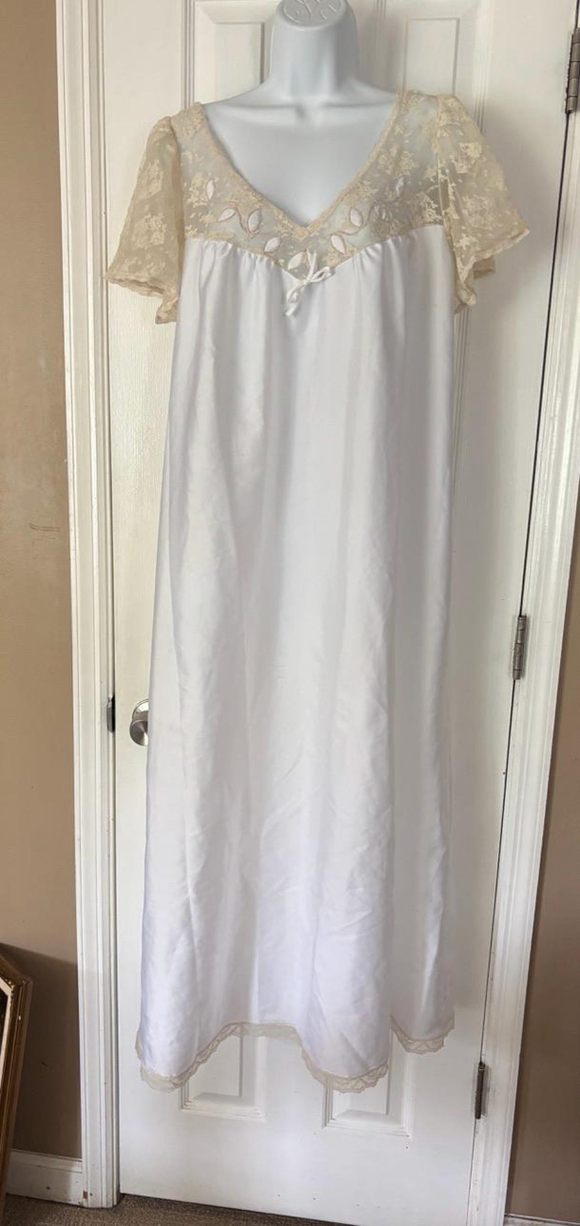 Corhan Long Nightgown With Lace Size Medium - Etsy
