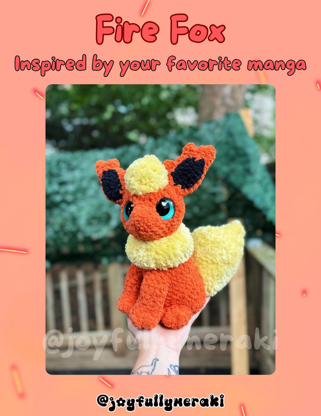 Fire Fox Amigurumi Crochet PDF Digital Pattern, Inspired by Flareon - Etsy