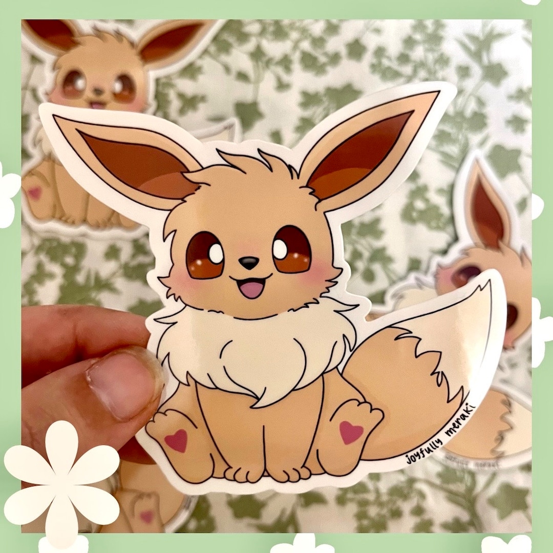 Eevee Vinyl Sticker Water Bottle Sticker Car Decal Laptop - Etsy