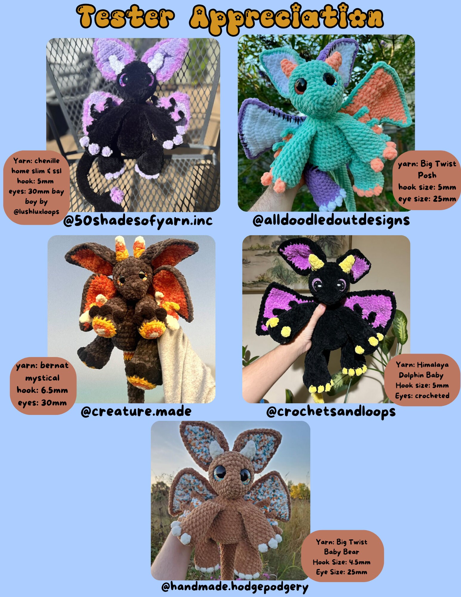 Buffy the Bat Dragon Amigurumi Crochet PDF Digital Pattern - Etsy