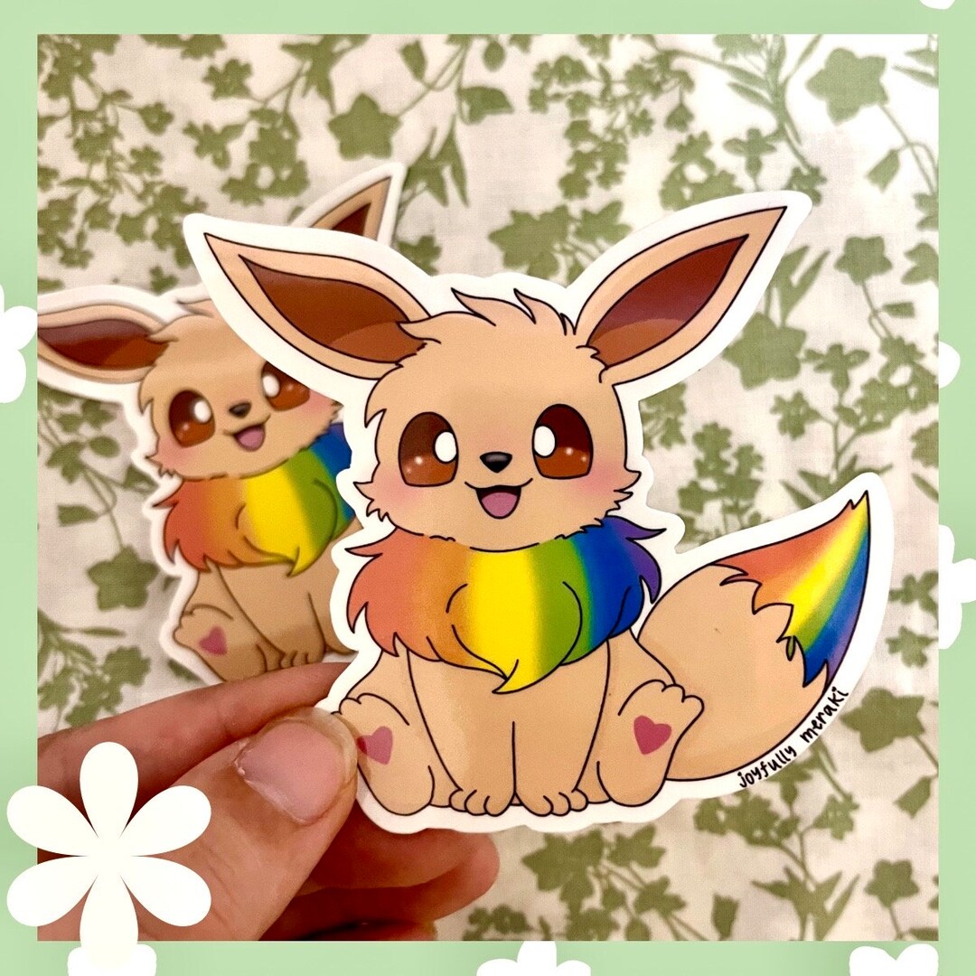 Eevee Vinyl Sticker, Water Bottle Sticker, Car Decal, Laptop Stickers ...