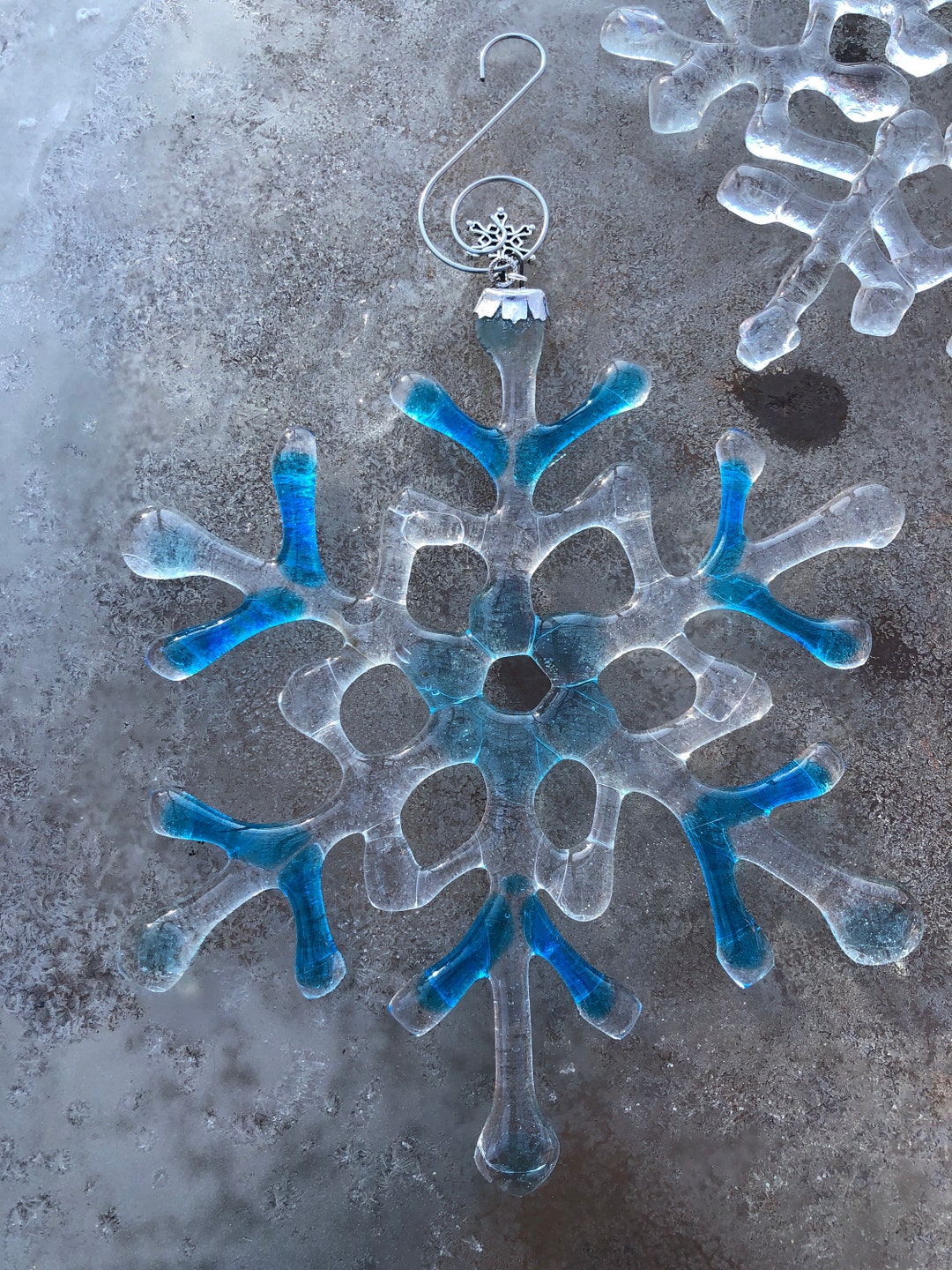 SNOWFLAKE Fused Glass Sun Catcher - Etsy
